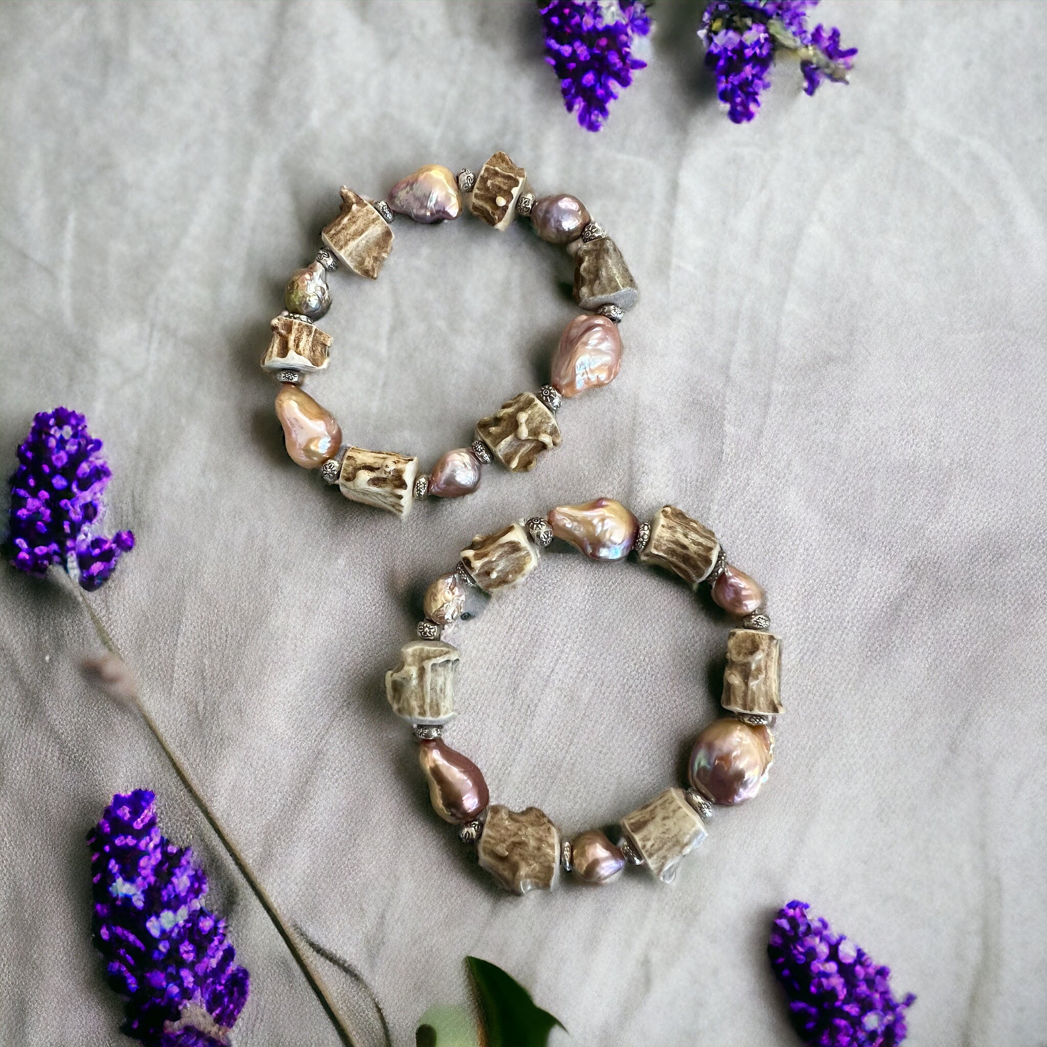 Antler Bead and Baroque Pearl Bracelet – ROCKSTAR COWGIRL®